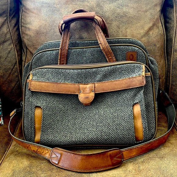 Bags | Hartmann Vintage Tweed And Leather Briefcase With Strap Gc ...
